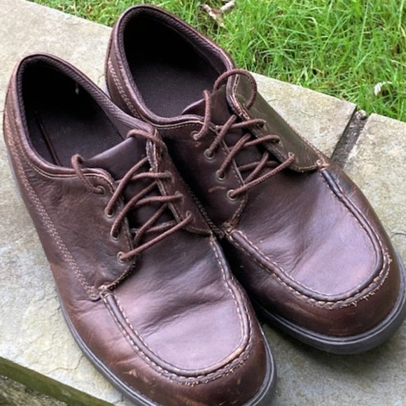 Lands' End | Shoes | Lands End Dark Brown Leather Tie Shoes With Rubber ...